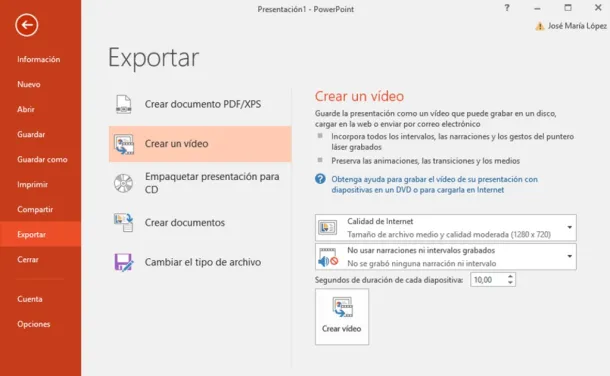 Cómo exportar o grabar una presentación PowerPoint en vídeo Cómo exportar o grabar una presentación PowerPoint en vídeo