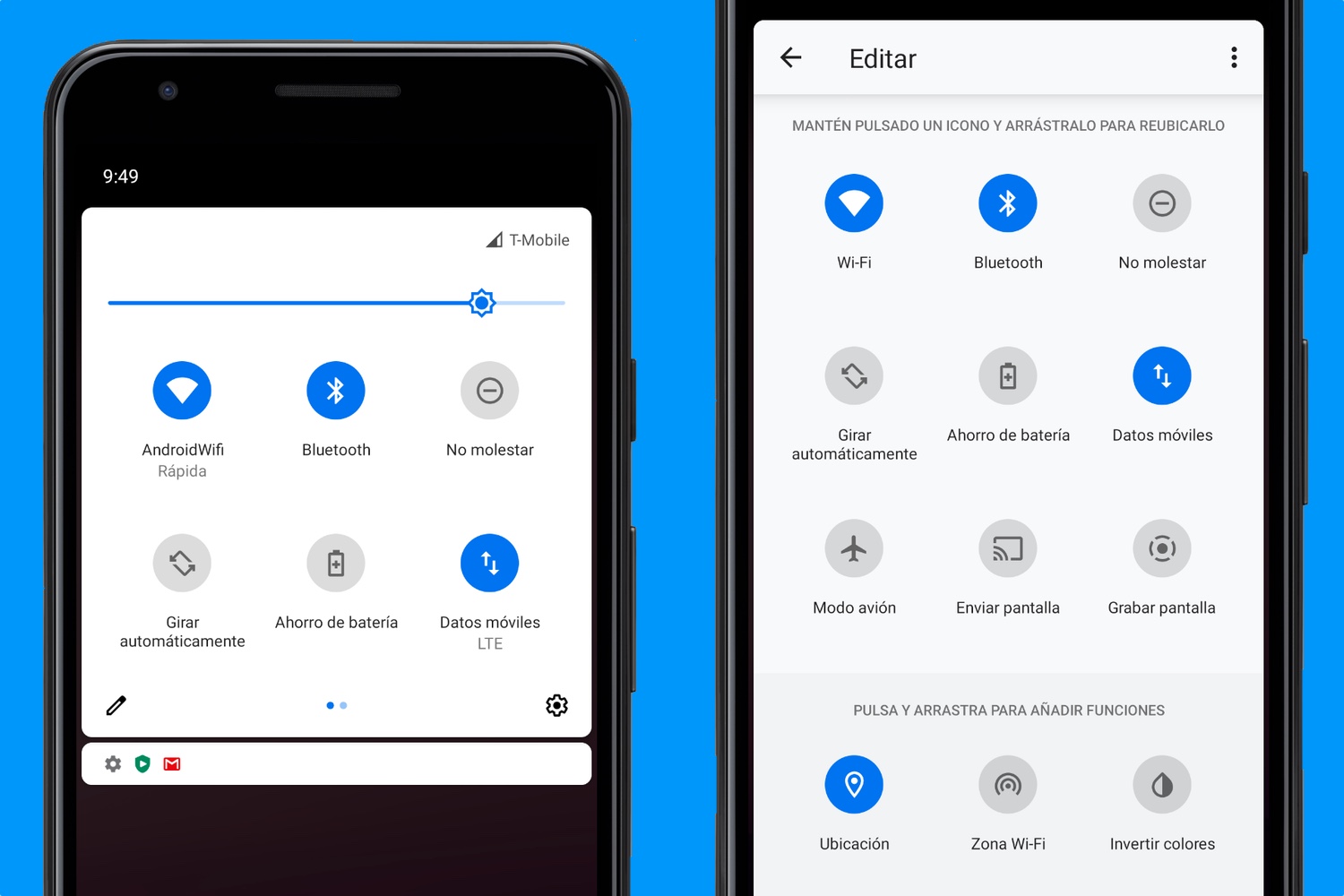Ajustes rápidos, personalizar tu Android nuevo al instante
