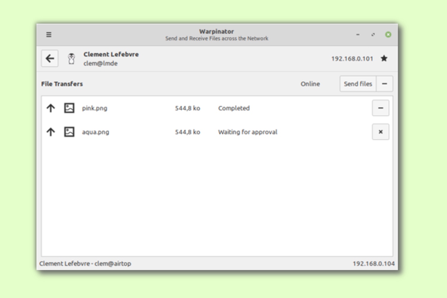 Compartir archivos en redes locales Linux con Warpinator